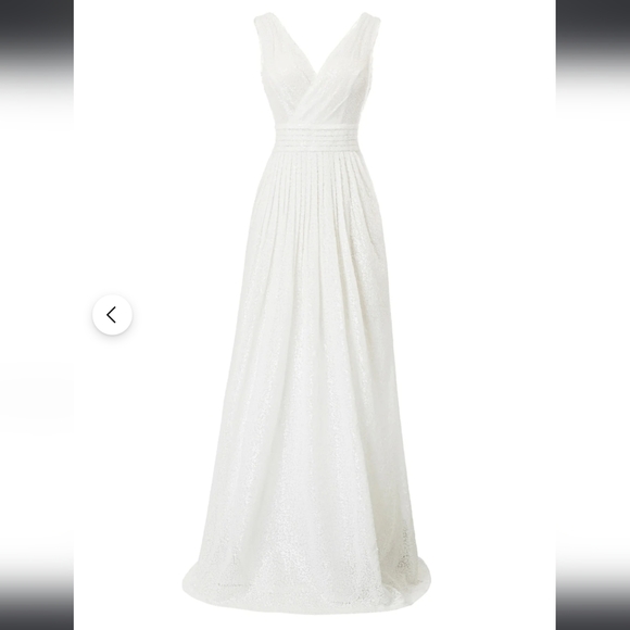 Kate Kasin | Dresses | Msrp 19 Nwot Kate Kasin White Sequin Gown Sz 12 ...